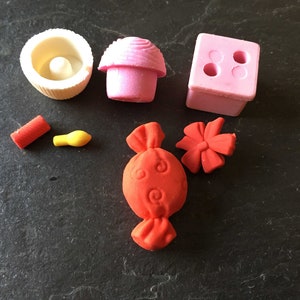 1+ Dessert Food Theme Puzzle Erasers 1.25x1" Birthday Cupcake & Candle ...