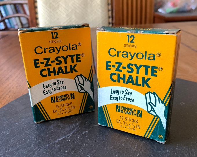 1 Box of Crayola E-Z-SYTE 12 Stick Soft Yellow Color Chalk Non Toxic ...