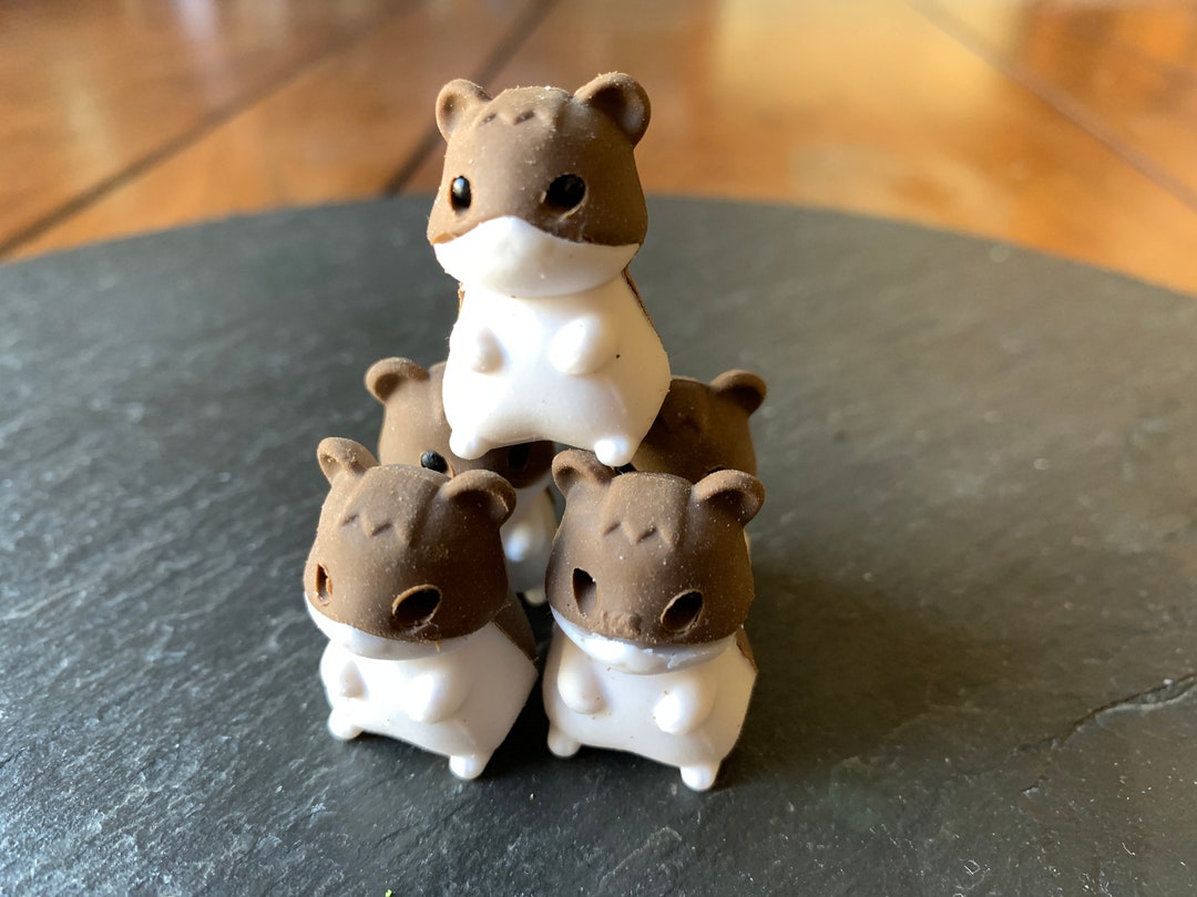 1 Mini Hamster Puzzle Erasers Kawaii Cute Pets Brown in Capsule 3d ...