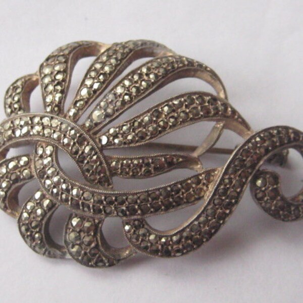 Marcasite Brooch - Etsy UK