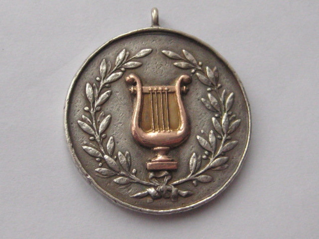 Vintage Silver Rose Gold Fob Medal - Etsy