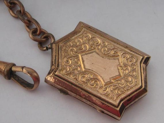 Ornate Edwardian rolled gold pocket watch chain and … - Gem