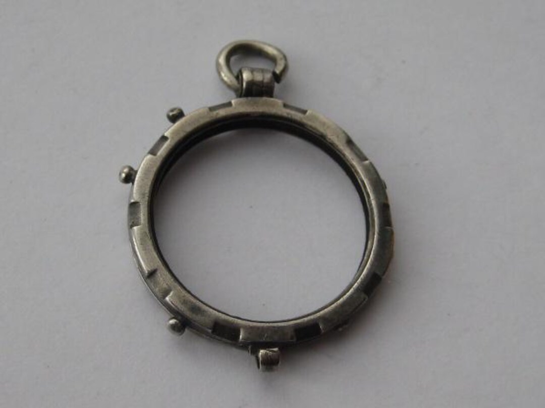 Victorian H/M Silver Coin Holder Pendant - Etsy