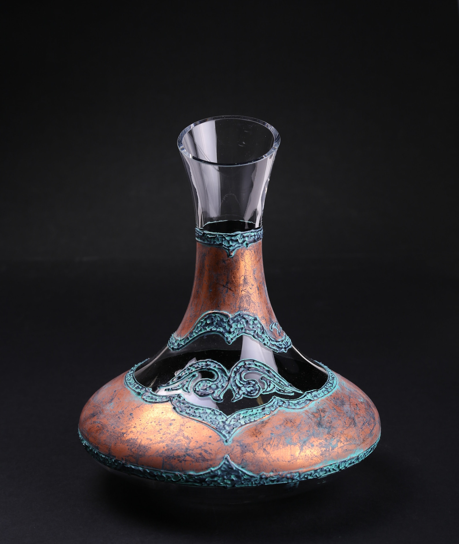 Copper Wedding Gift, Wine Decanter, 7th Anniversary Gift, Hand Painted ...