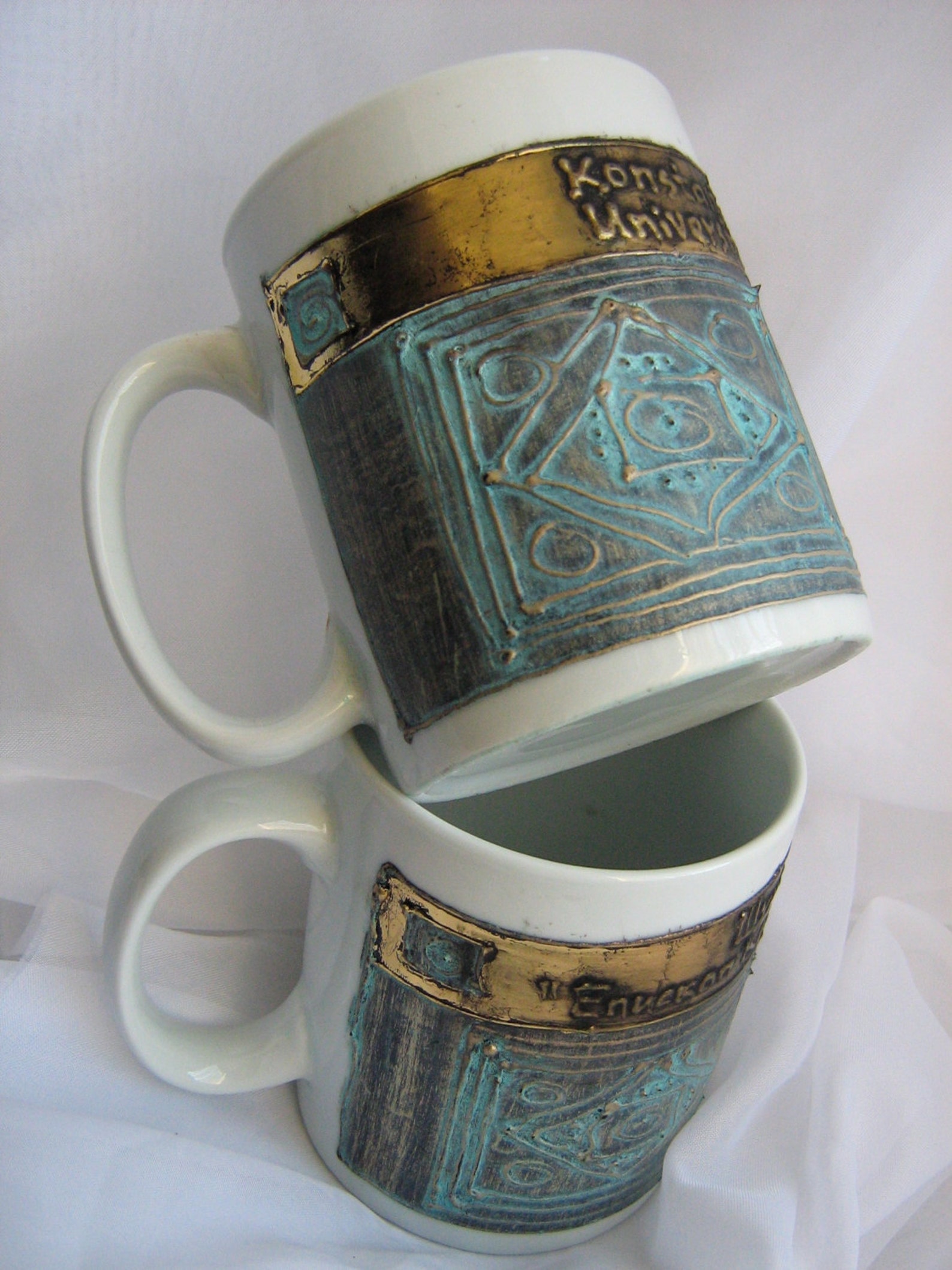 Gold Coffee Mug, Coffee Cup, Hand Painted Mug, Gift for Boss, Porcelain ...