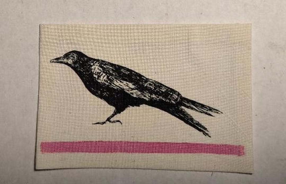 Crow Patch With Pink Line - Etsy