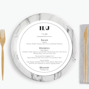 Circle Wedding Menu Plated Dinner Menu Wedding Menu Wedding Reception ...