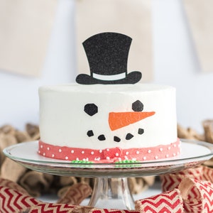 Snowman Cake Topper – Winter Holiday Theme Party – Glitter Party Décor ...