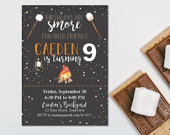 Smores Camping Party Favor Bag Toppers Backyard Theme Party | Etsy