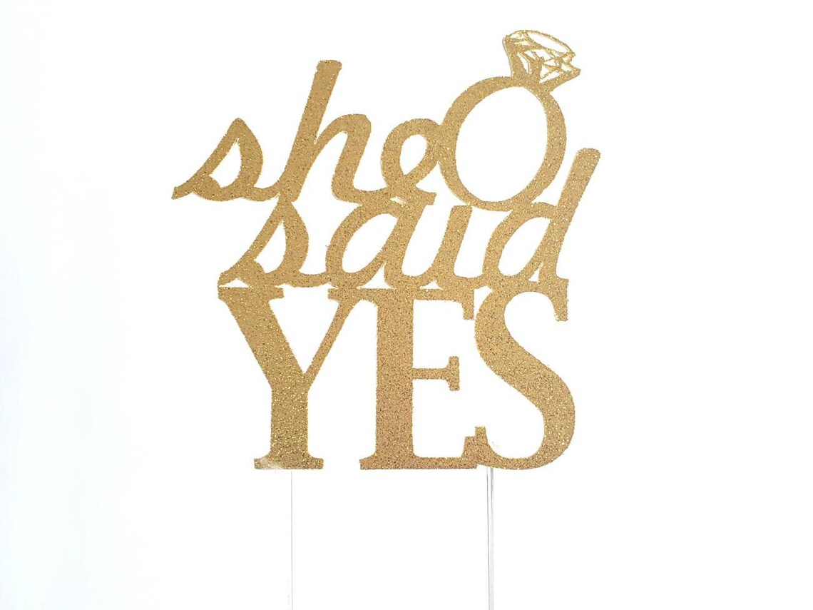 Cake Topper She Said Yes Cake Topper Engagment Party - Etsy