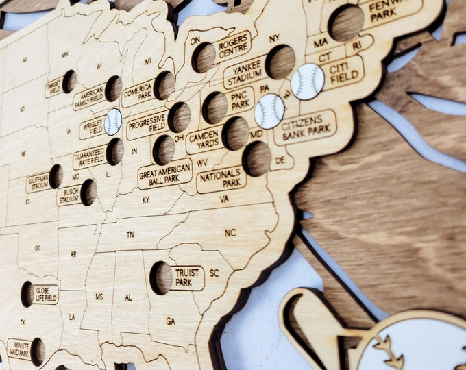 Major League Baseball Travel Park Map, MLB Stadium Map - Etsy