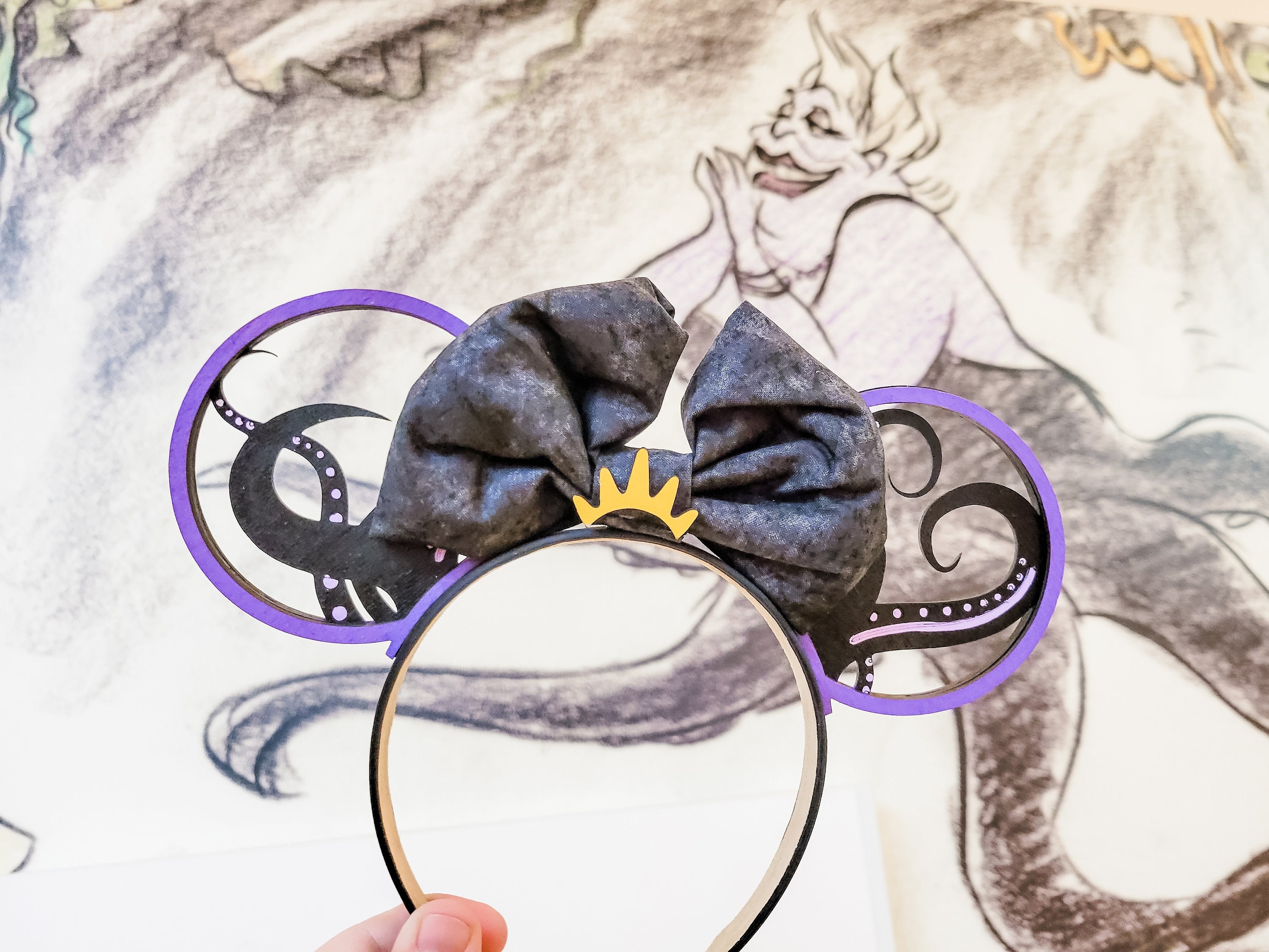 Ursula Ears, Minnie Ears, Disney Headband, Ursulua Headband