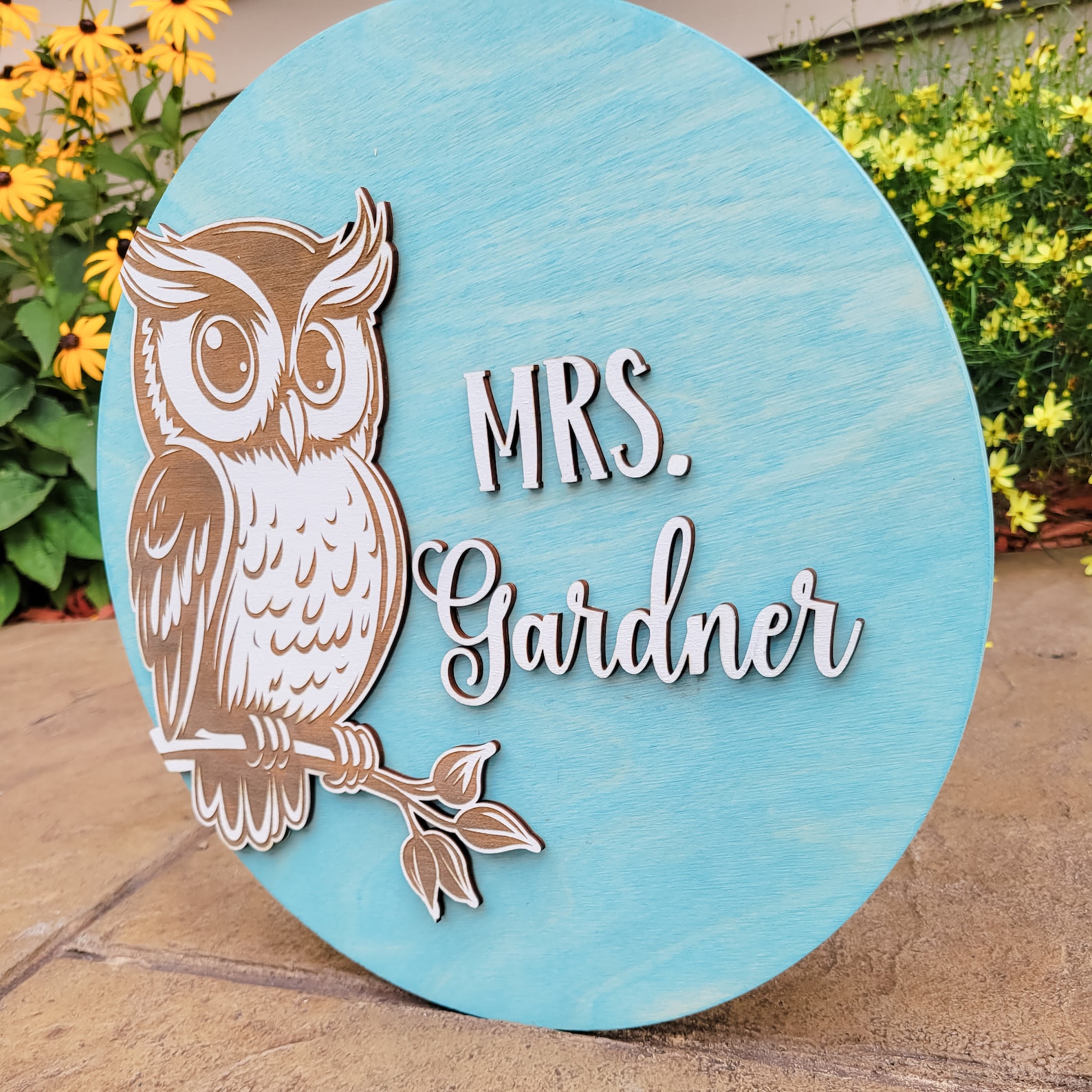 Personalized Wooden Teacher Appreciation Door Sign | Custom Classroom ...