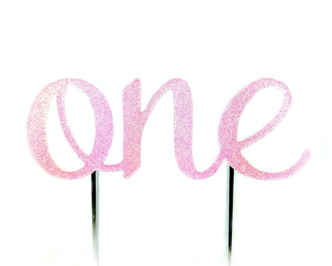 Light Pink One Cake Topper, Birthday Cake Toppers, First Birthday Cake ...