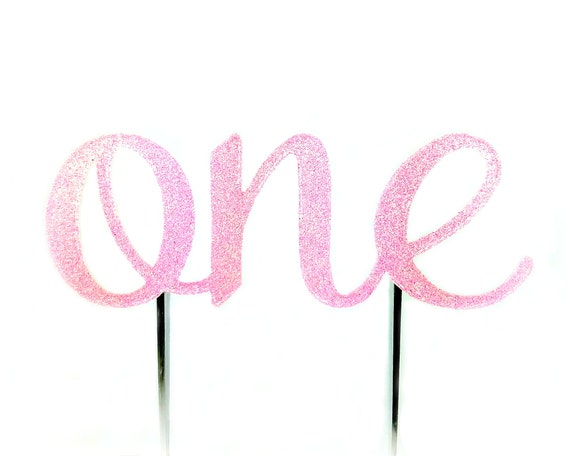 Light Pink One Cake Topper Birthday Cake Toppers First - Etsy