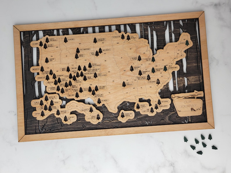 National Parks Map Gift for Travelers US National Parks Map - Etsy