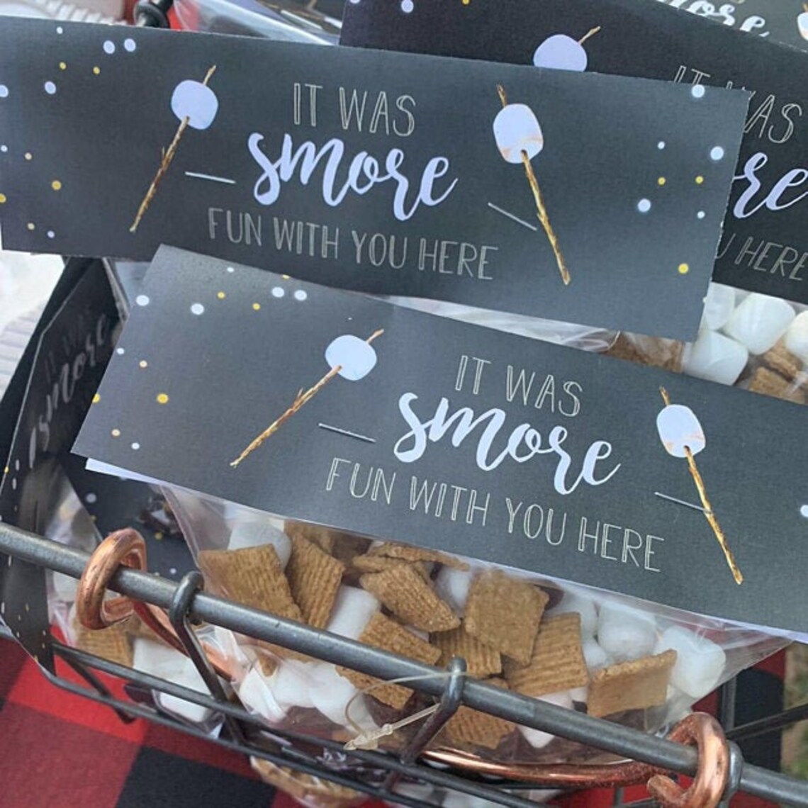 Smores Camping Party Favor Bag Toppers – Backyard Theme Party - Smores ...