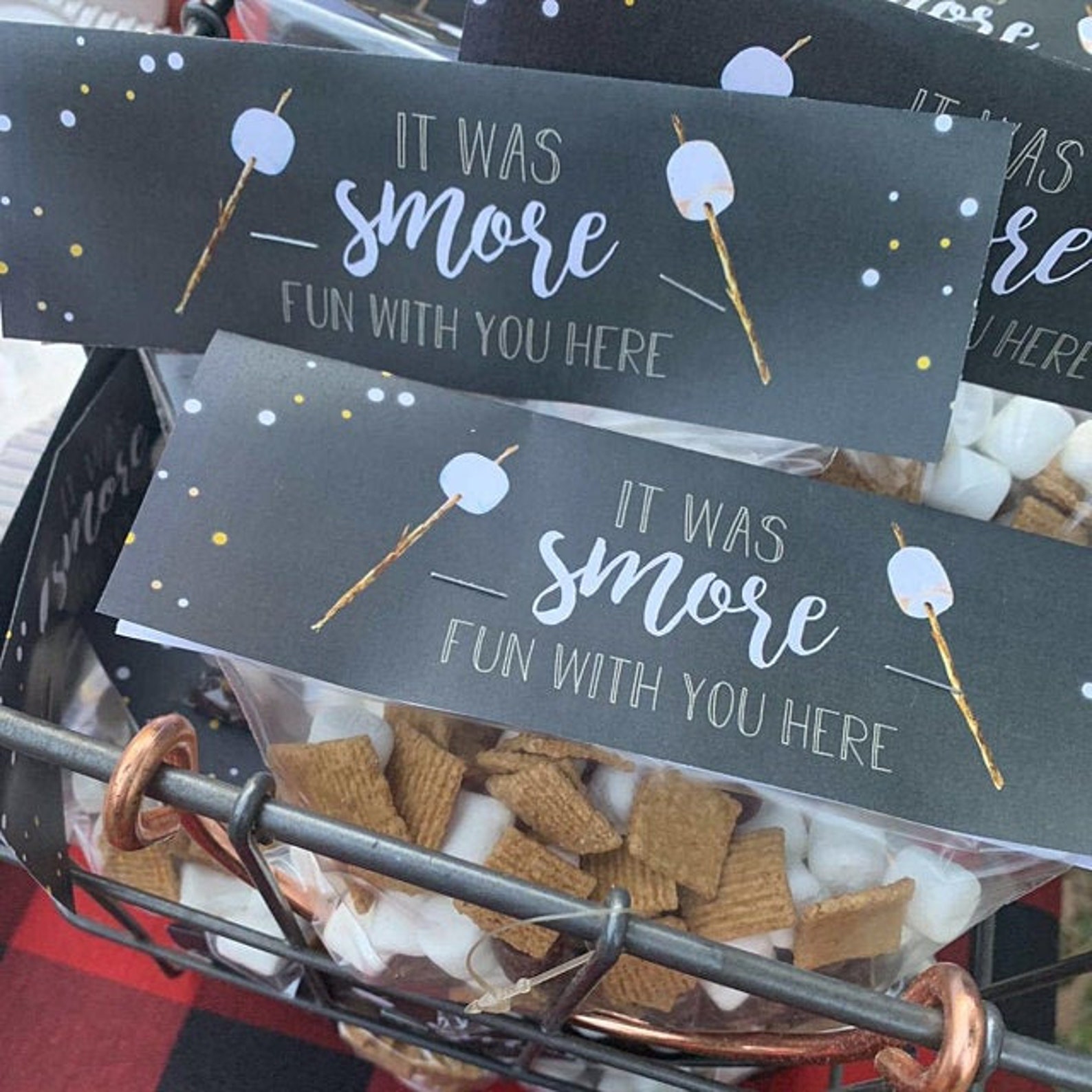 Smores Camping Party Favor Bag Toppers Backyard Theme Party | Etsy