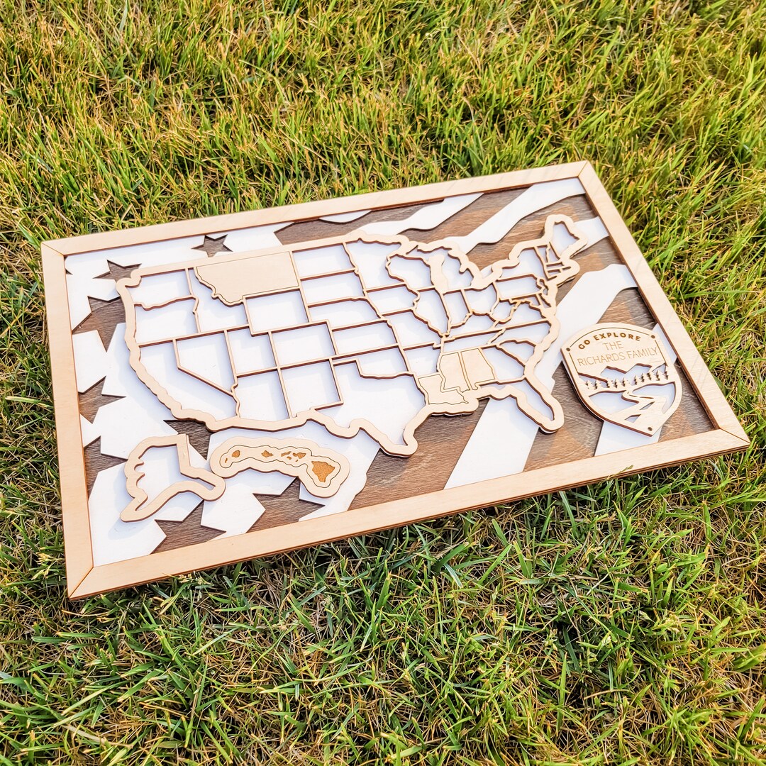 United States Map, Gift for Travelers, US Map Checklist, Housewarming ...