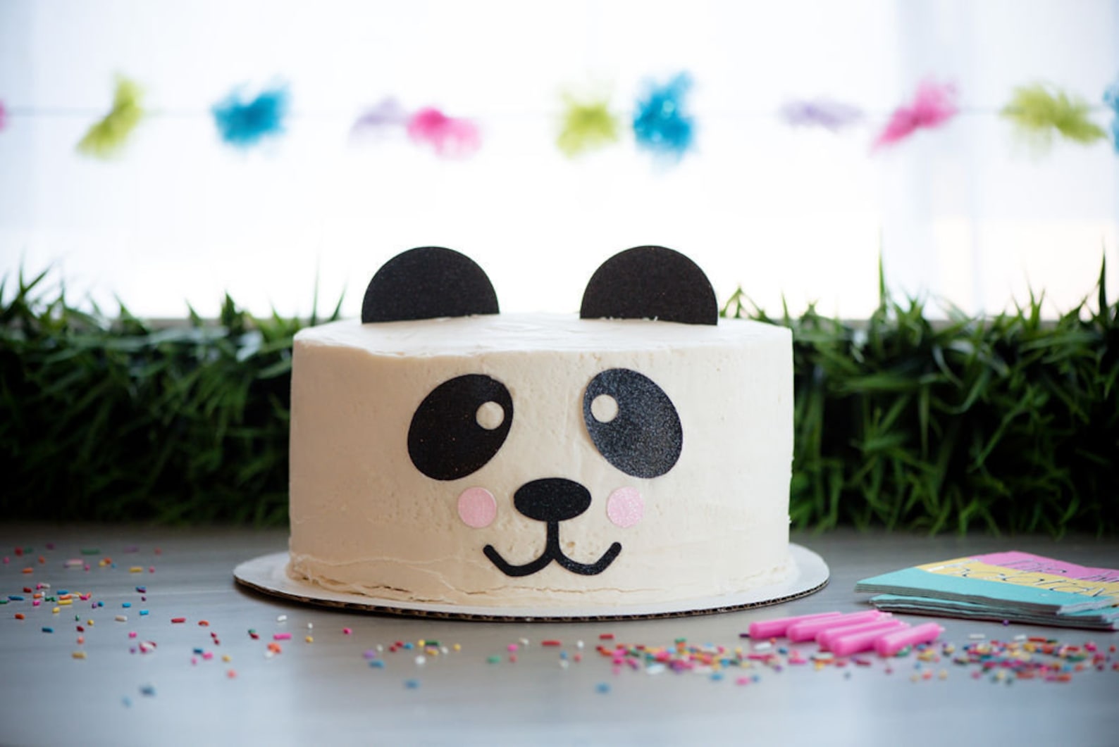 Panda Cake Topper, Animal Cake Topper, Glitter Cardstock, for Panda ...