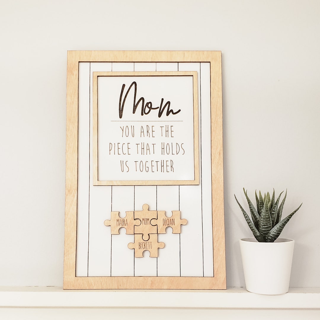 Personalized Mothers Day Puzzle Sign: Unique Gift for Mom, Stepmom ...