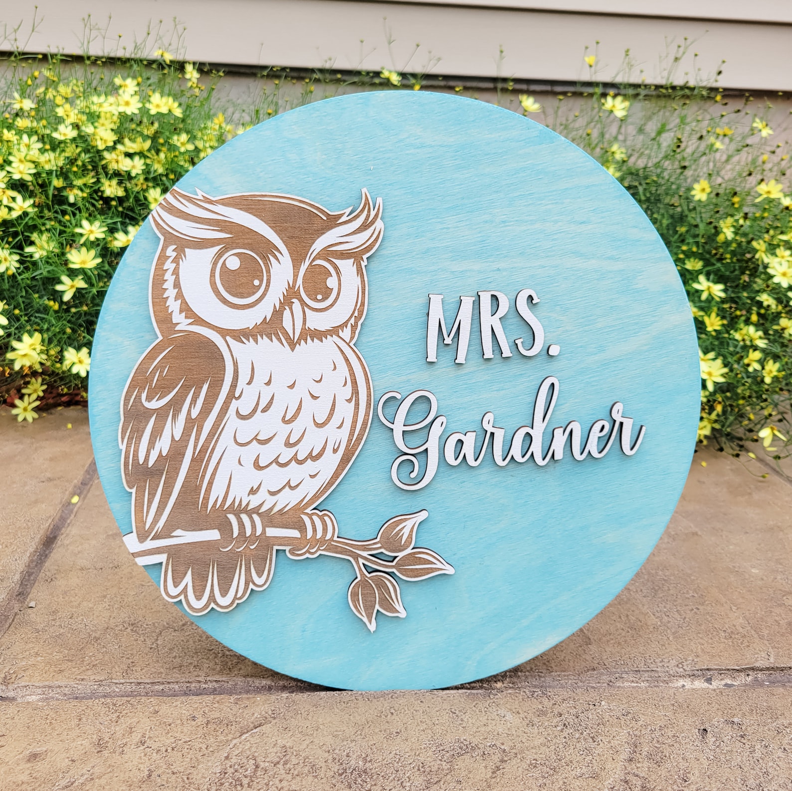 Personalized Wooden Teacher Appreciation Door Sign | Custom Classroom ...