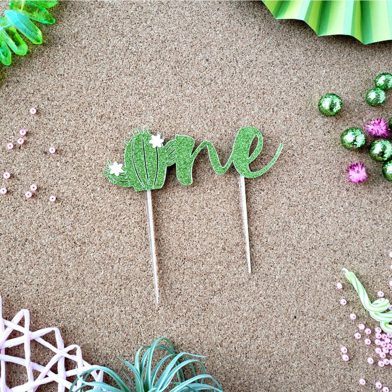 Cactus Cake Topper, Cactus Birthday Cake Toppers,flower, First One 1st ...