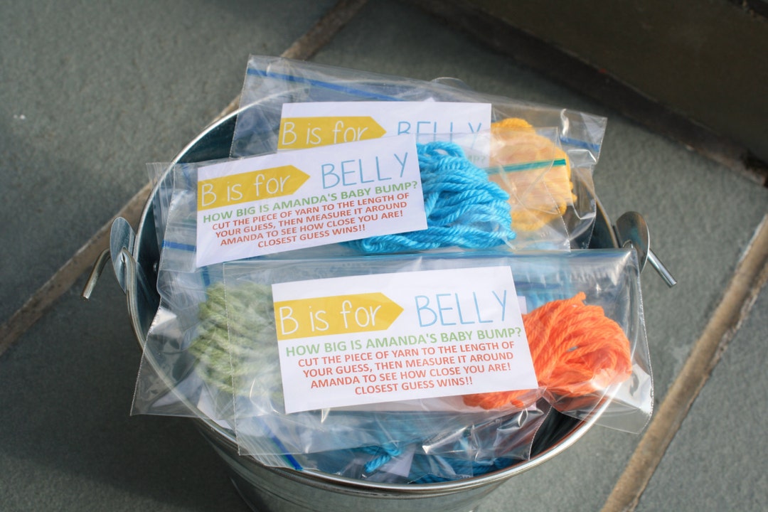 B is for Belly - Pregnant Belly Measuring Game - Baby Shower Game ...