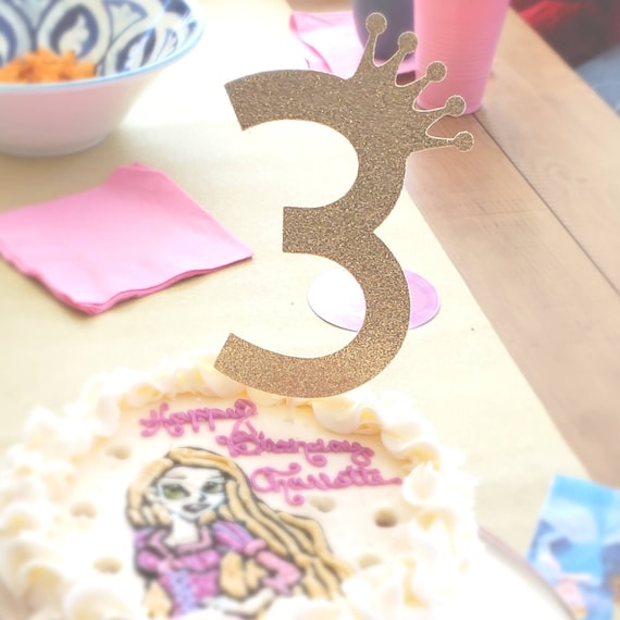 Princess number Three Cake Topper, birthday cake toppers, Third 3 ...