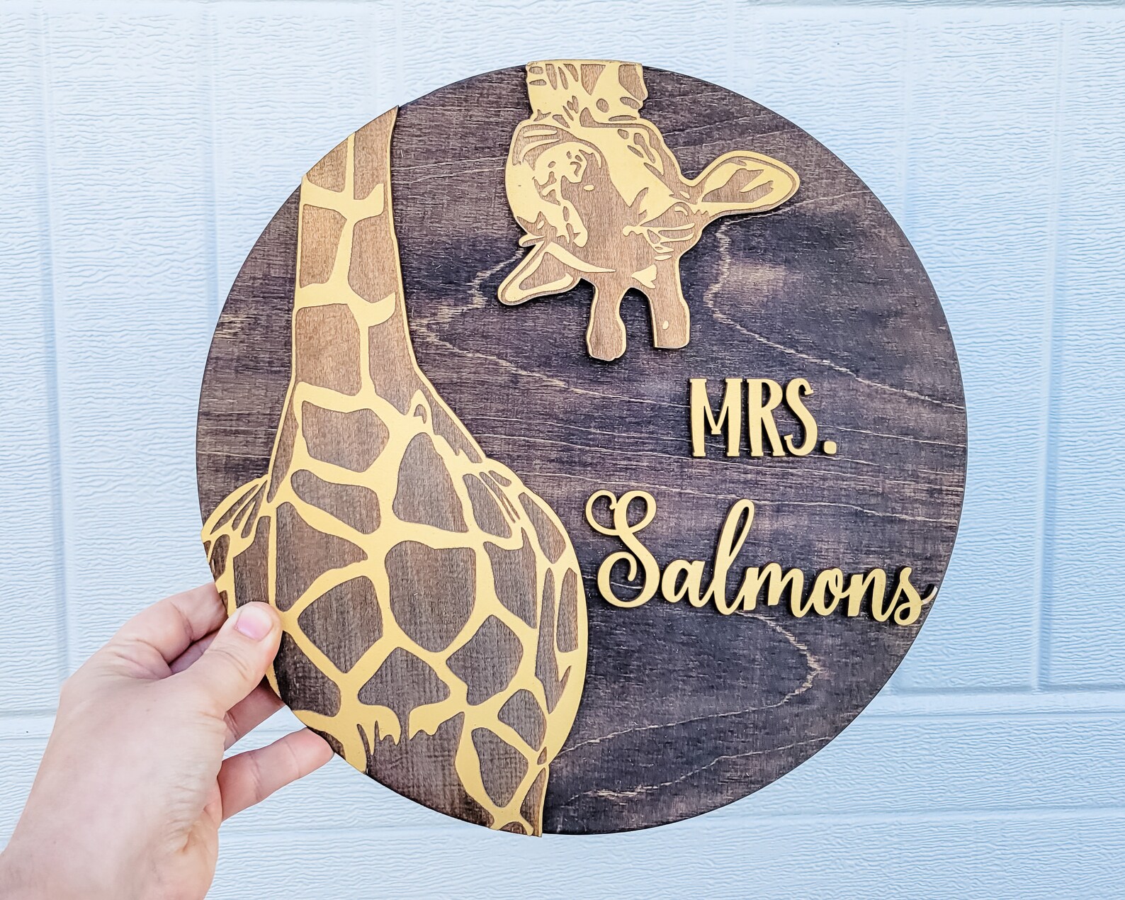 Custom Name Sign, Teacher Gift, Teacher Giraffe Sign, Classroom Sign ...