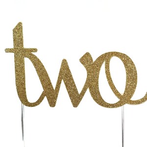 Cake Topper, Birthday Cake Toppers, Second Birthday Cake Topper, Gold ...