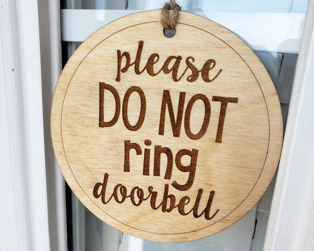 Do Not Ring Doorbell, Wood Sign, Do Not Knock, Housewarming Gift, Baby ...