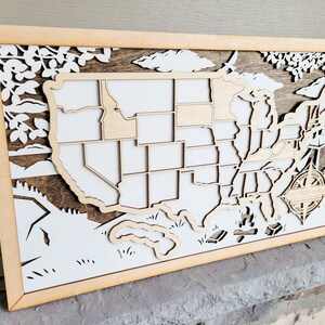 United States Map, Gift for Travelers, US Map Checklist, Housewarming ...
