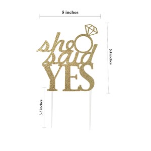 Engagement Cake Topper She Said Yes Gold Glitter for Bride - Etsy