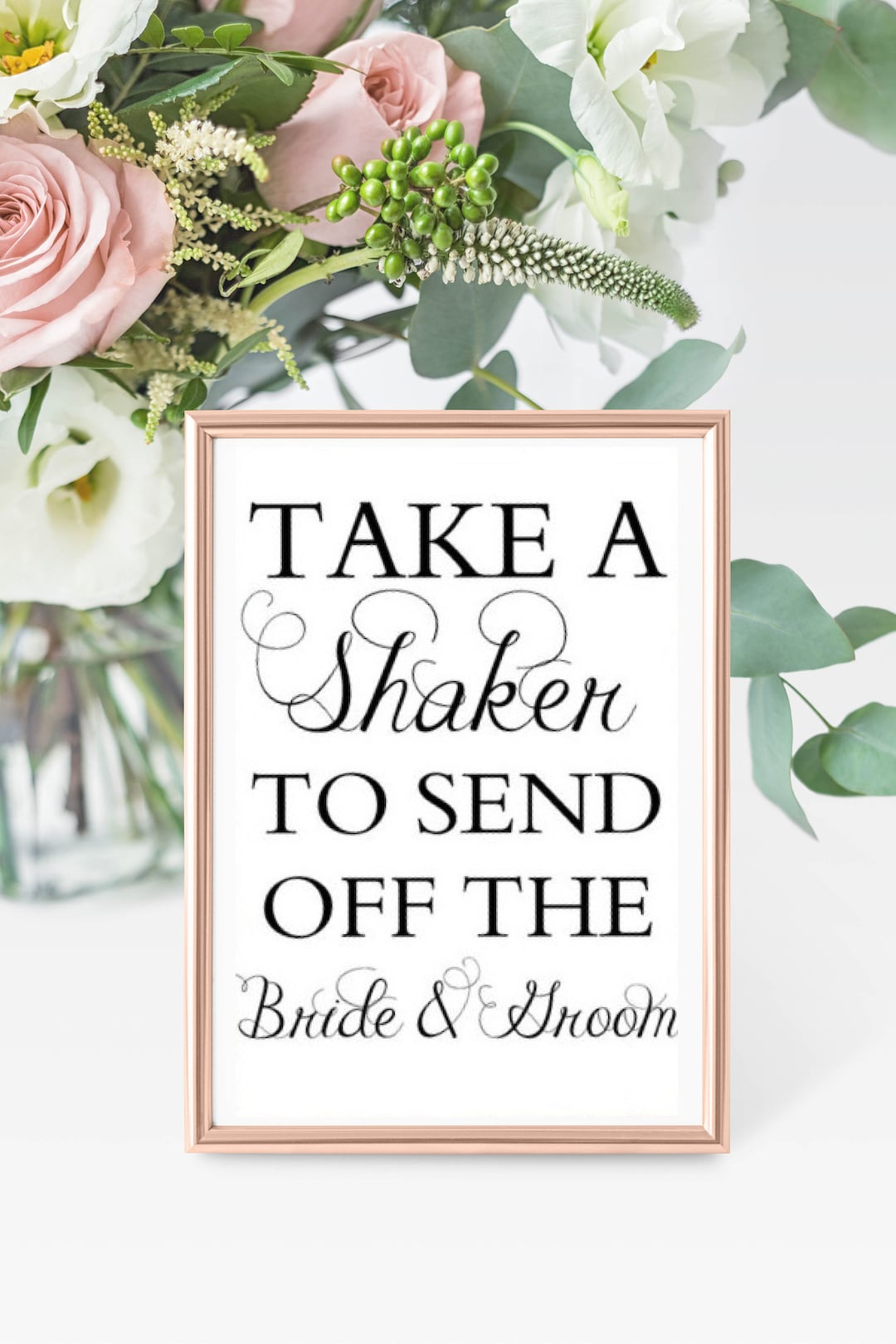 Shaker / Wand Sign- "take a Shaker to Send of the Bride and Groom" - Etsy