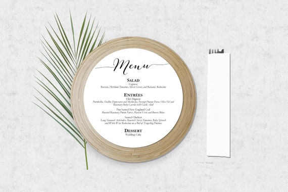 Circle Wedding Menu – Plated Dinner Menu – Wedding Menu – Wedding ...