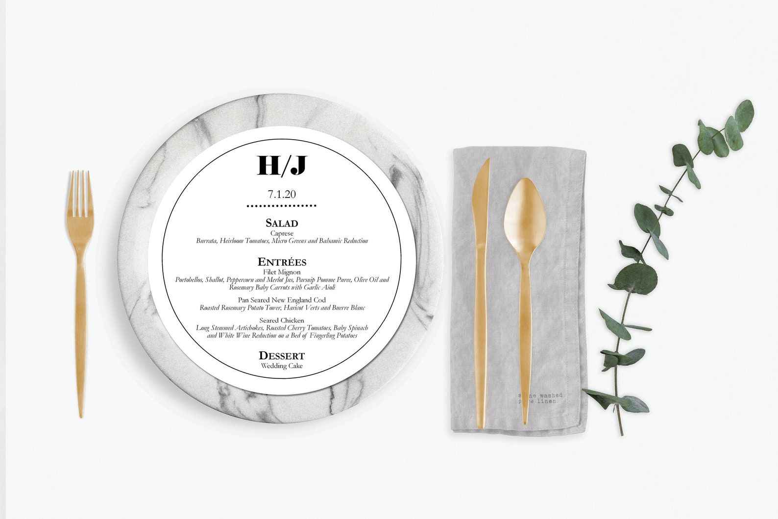 Circle Wedding Menu Plated Dinner Menu Wedding Menu - Etsy