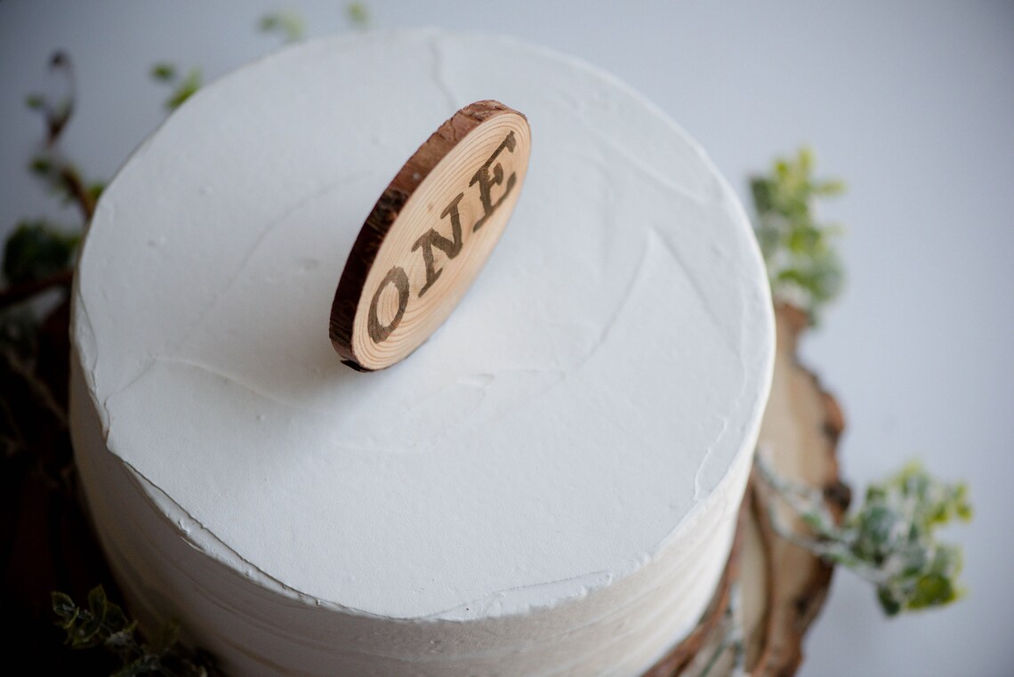 Wood Disc Cake Topper birthday cake toppers First Birthday | Etsy