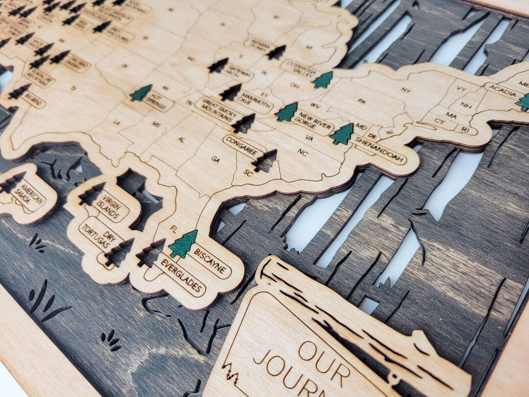 Personalized US National Parks Adventure Map: Traveler's Gift for ...