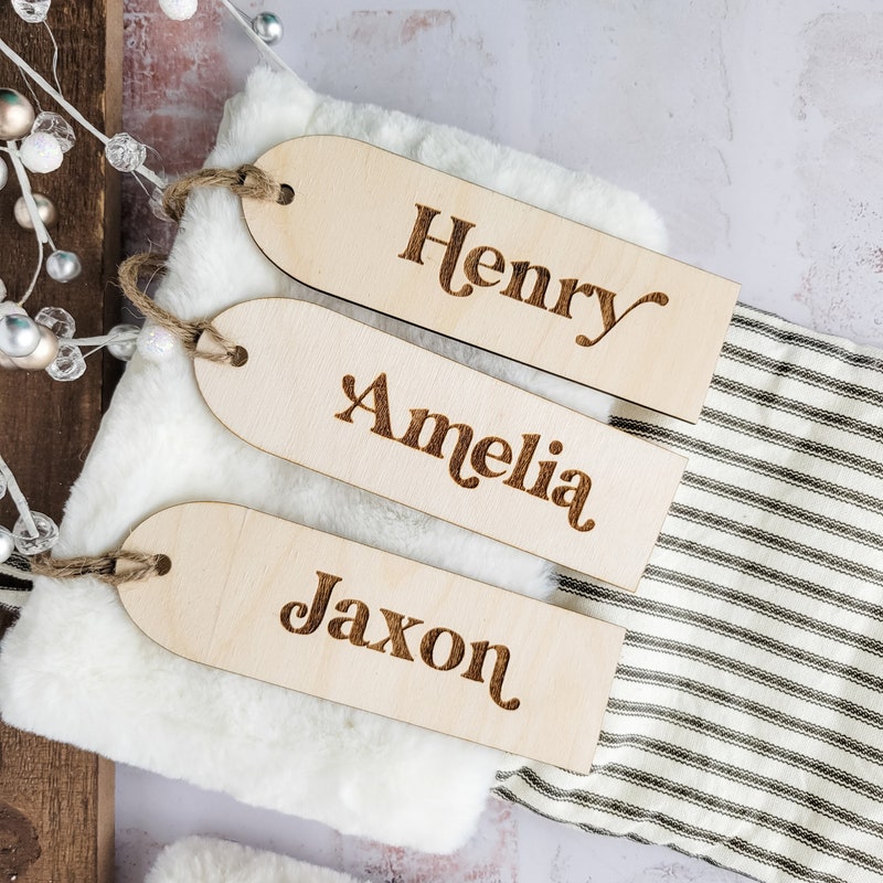 Stocking Name Tag - Etsy