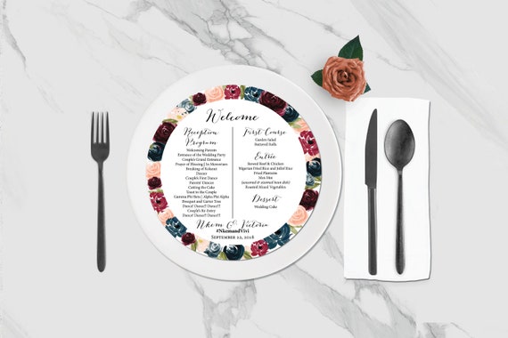 Circle Wedding Menu – Plated Dinner Menu – Wedding Menu – Wedding ...