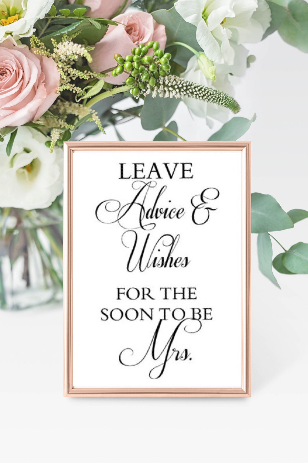 Bridal Shower Advice Sign - "leave Advice and Wishes for the Soon to Be ...