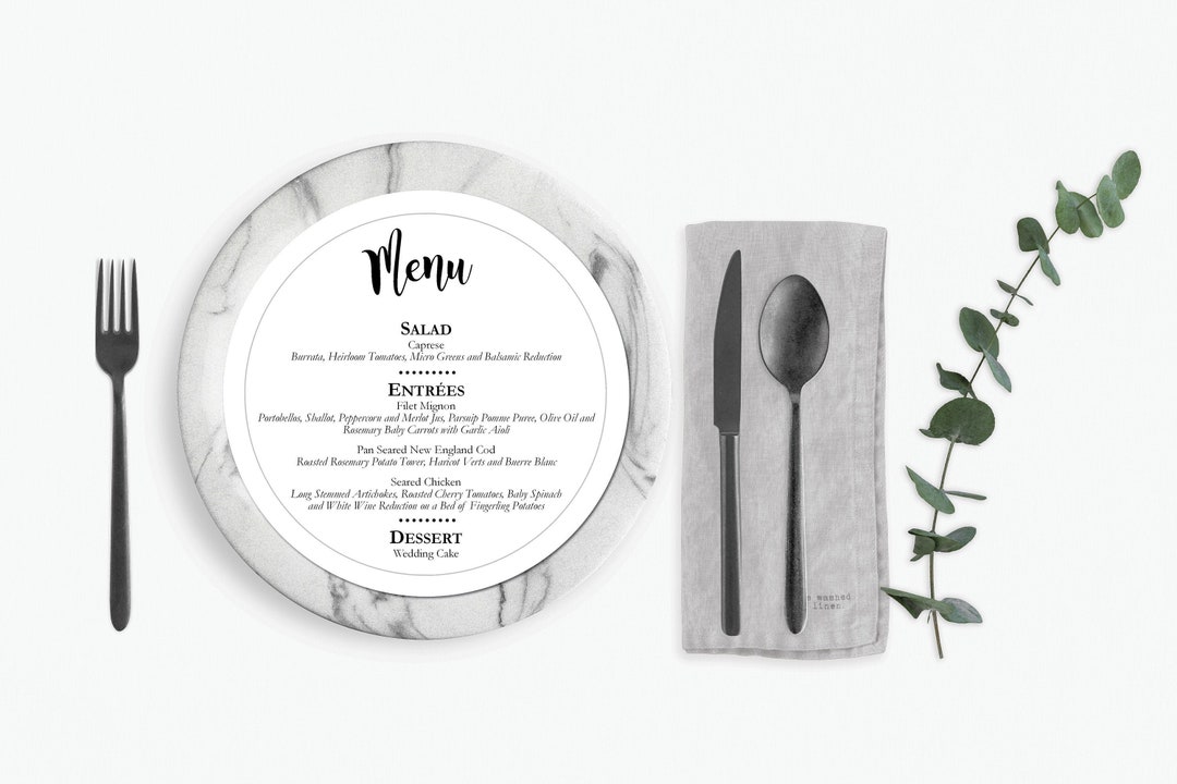 Circle Wedding Menu Plated Dinner Menu Wedding Menu Wedding Reception ...