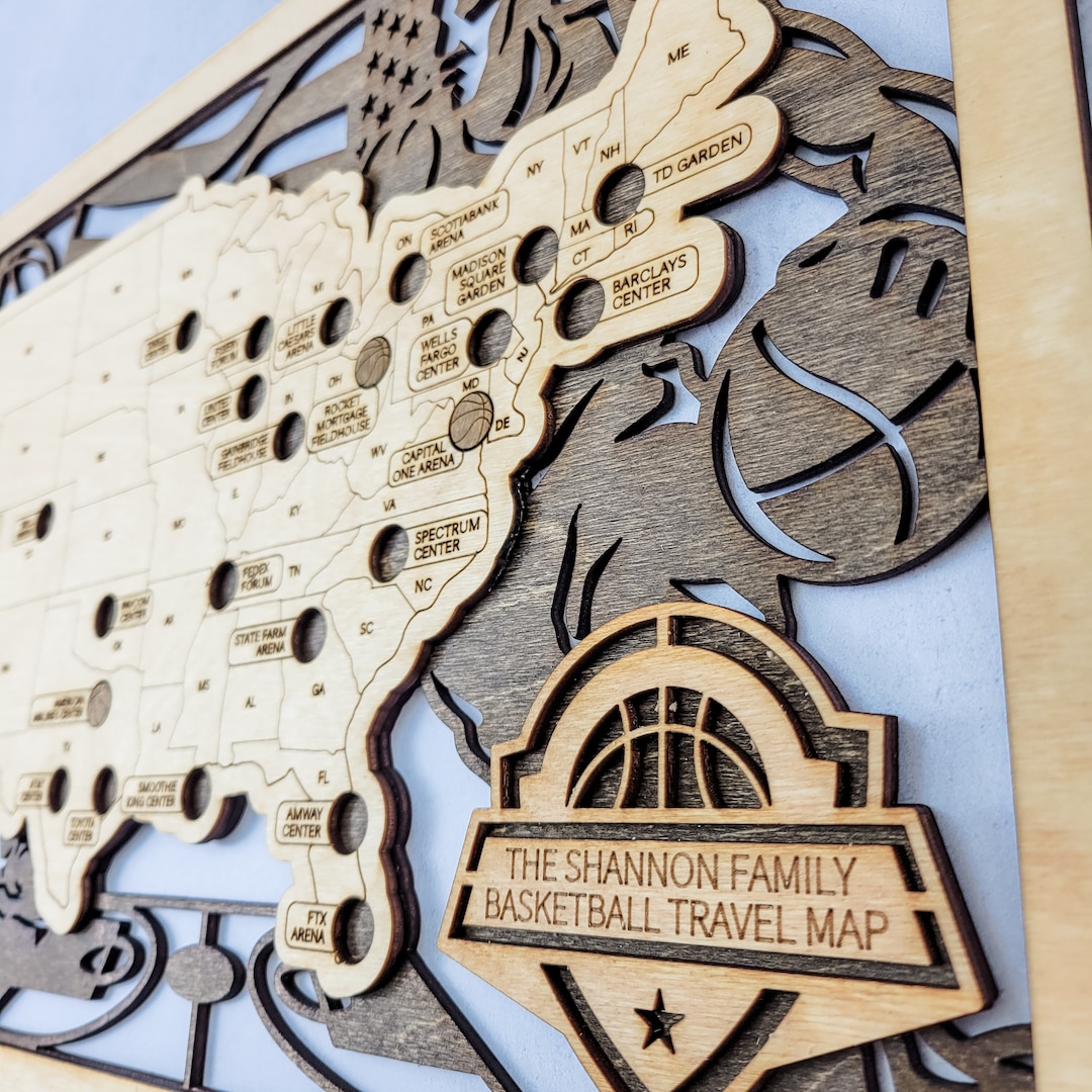 Basketball Stadium Map, Wood Map, Retirement Bucket List, Basketball ...