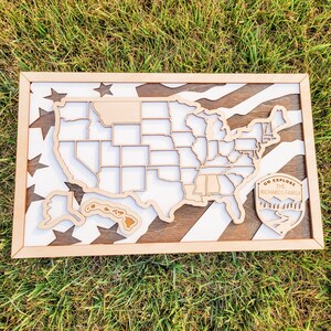 United States Map, Gift for Travelers, US Map Checklist, Housewarming ...