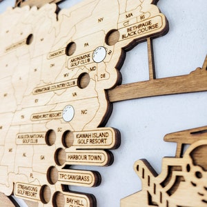 Golf Course Map, Wood Map, Retirement Bucket List, Golf Gifts ...