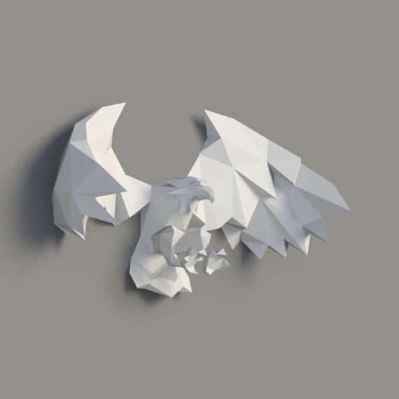 Eagle Eagle Paper Eagle Lowpoly Paper Trophy Eagle Wall | Etsy