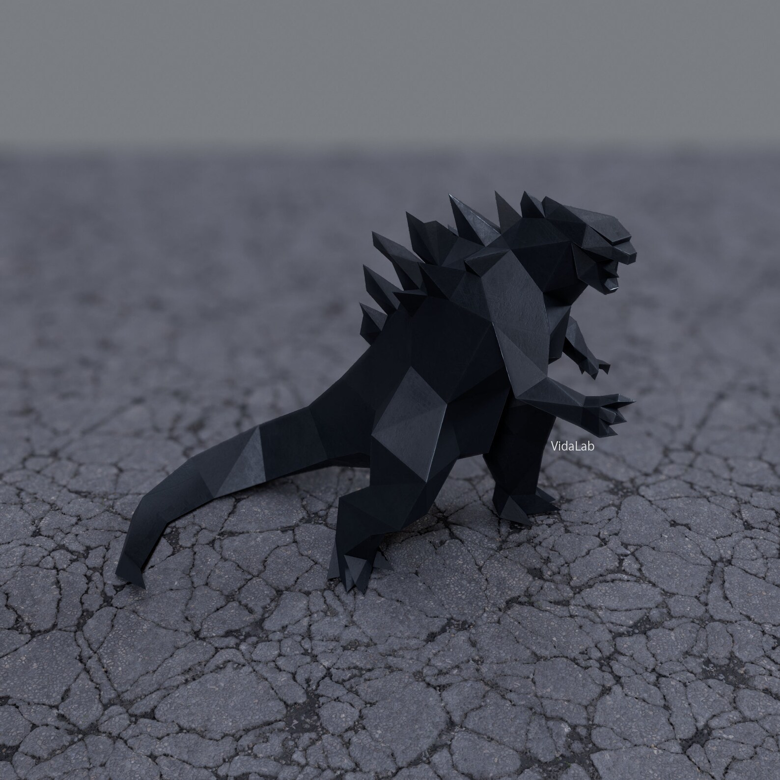 Godzilla Godzilla Lowpoly Paper Trophy Godzilla Dinosaur - Etsy