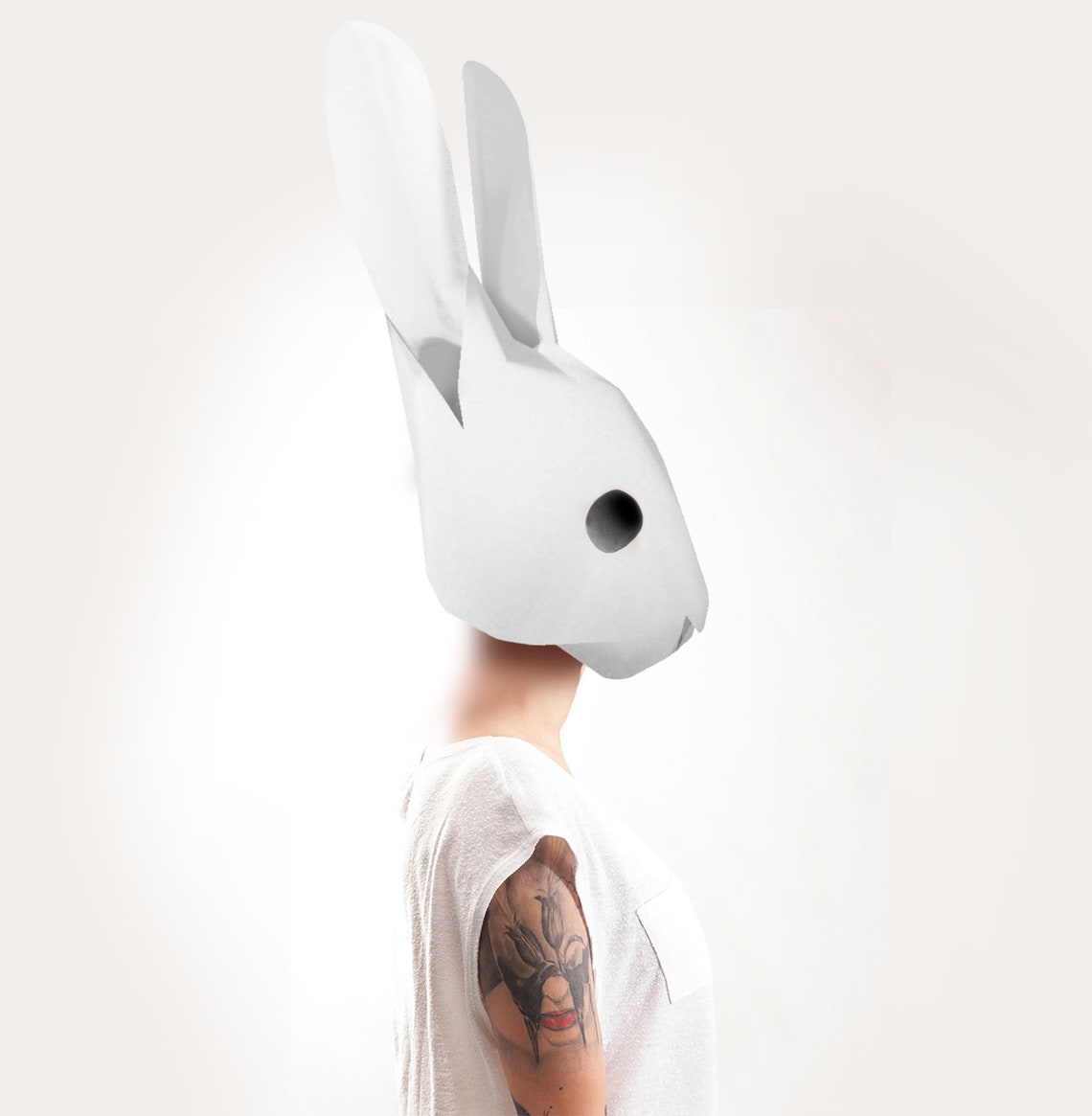 Rabbit Mask Rabbit Lowpoly Bunny Decoration Instant Pdf - Etsy