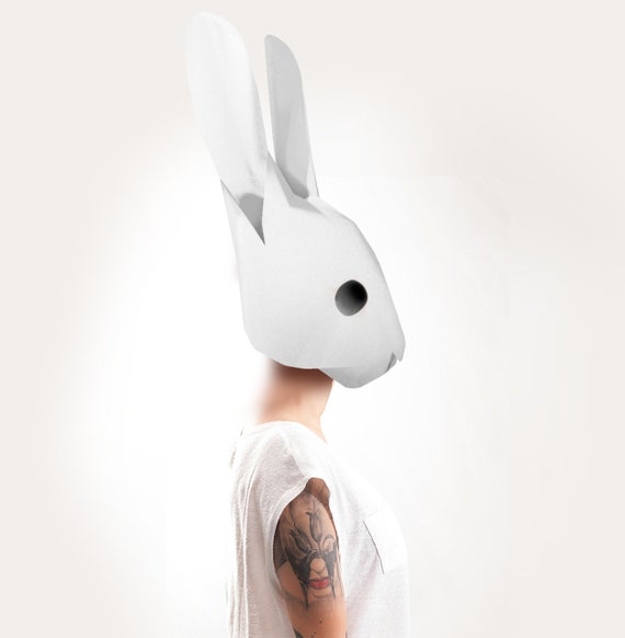 Rabbit Mask Rabbit Lowpoly Bunny Decoration Instant Pdf - Etsy